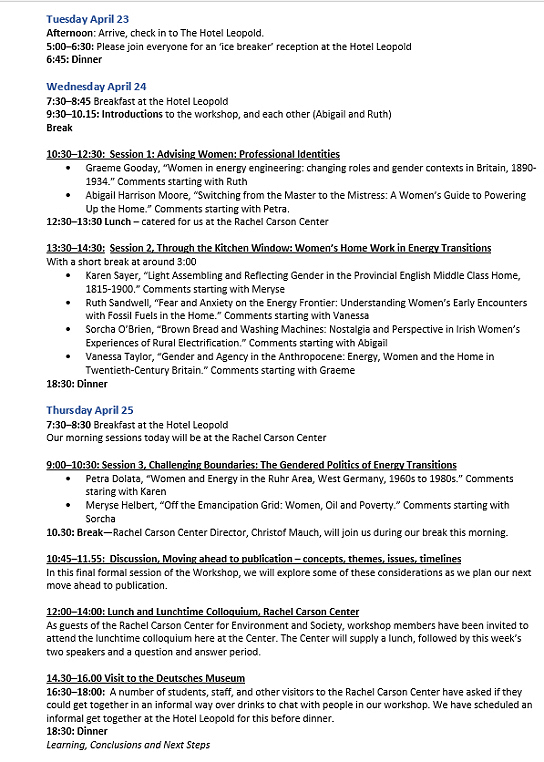 Histories of Women and Energy